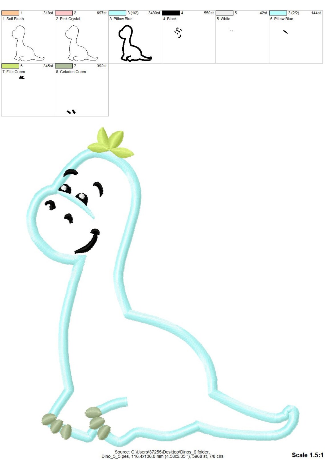 Dinosaur Baby Applique Machine Embroidery Designs for Hoops - Etsy