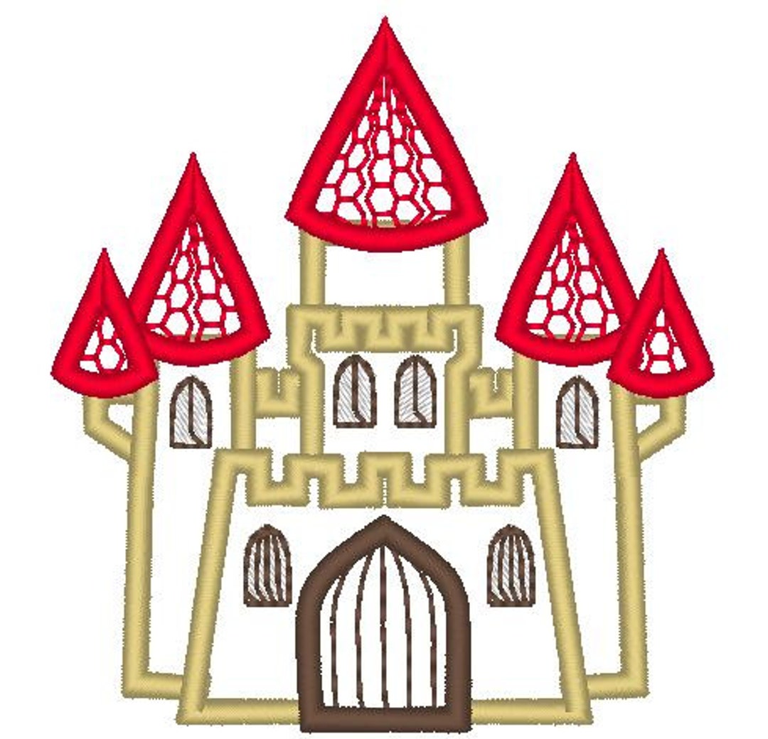 Castle Machine Embroidery Applique Design, Girls Dream Magic Castle ...