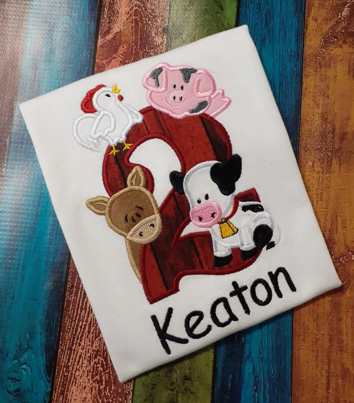 Cumpleaños de la granja número DOS 2 con vaca cerdo caballo | Etsy