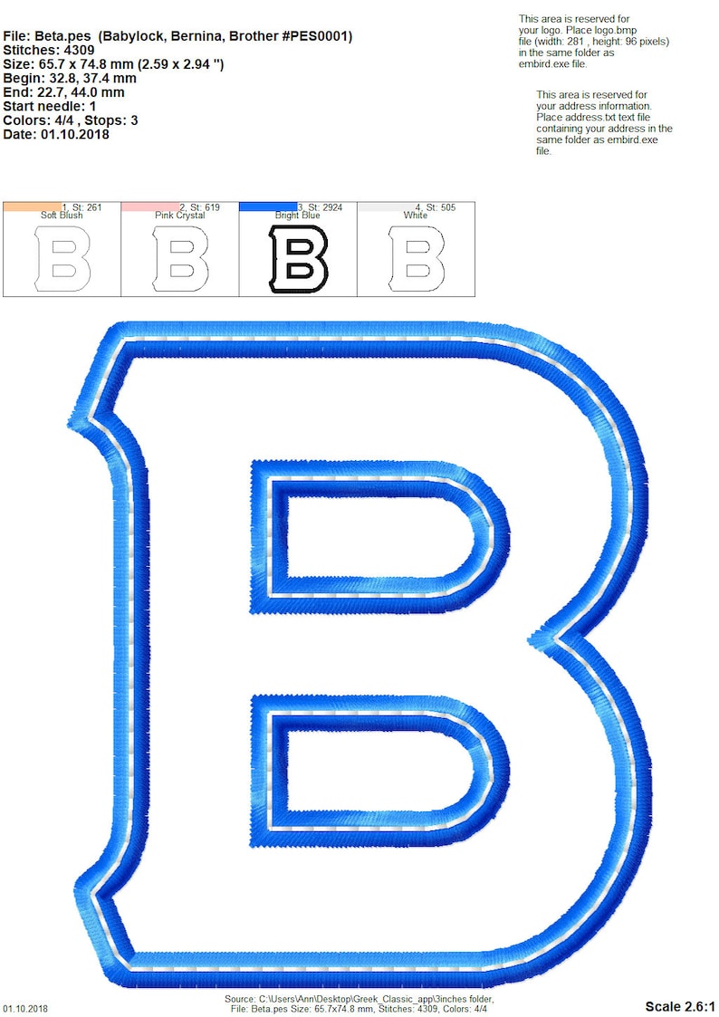 Whole Greek Font, Alphabet, ABC, Letters 1 Step Applique - 2 Colors ...