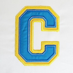 Two Layers Double Applique Athletic Sport High School Team Players FONT ...