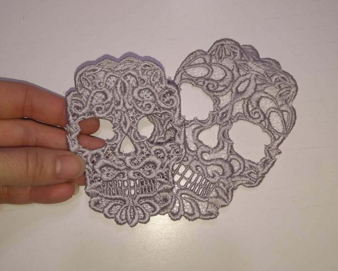 Swirl Skull and Butterfly 2 FSL Designs Free Standing Lace - Etsy