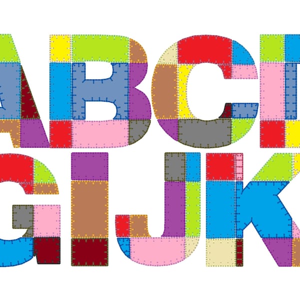 Patchwork Font - Etsy