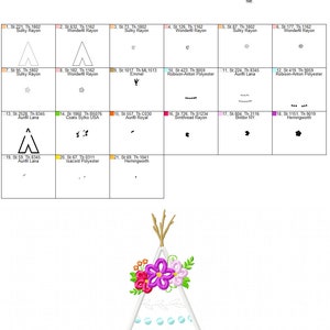 Wild Tepee Teepee Tipi With Floral Flower Crown Machine Embroidery ...
