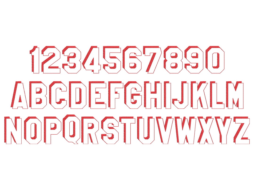 Sport Block Shadow Light Font Monogram Alphabet Machine Embroidery ...