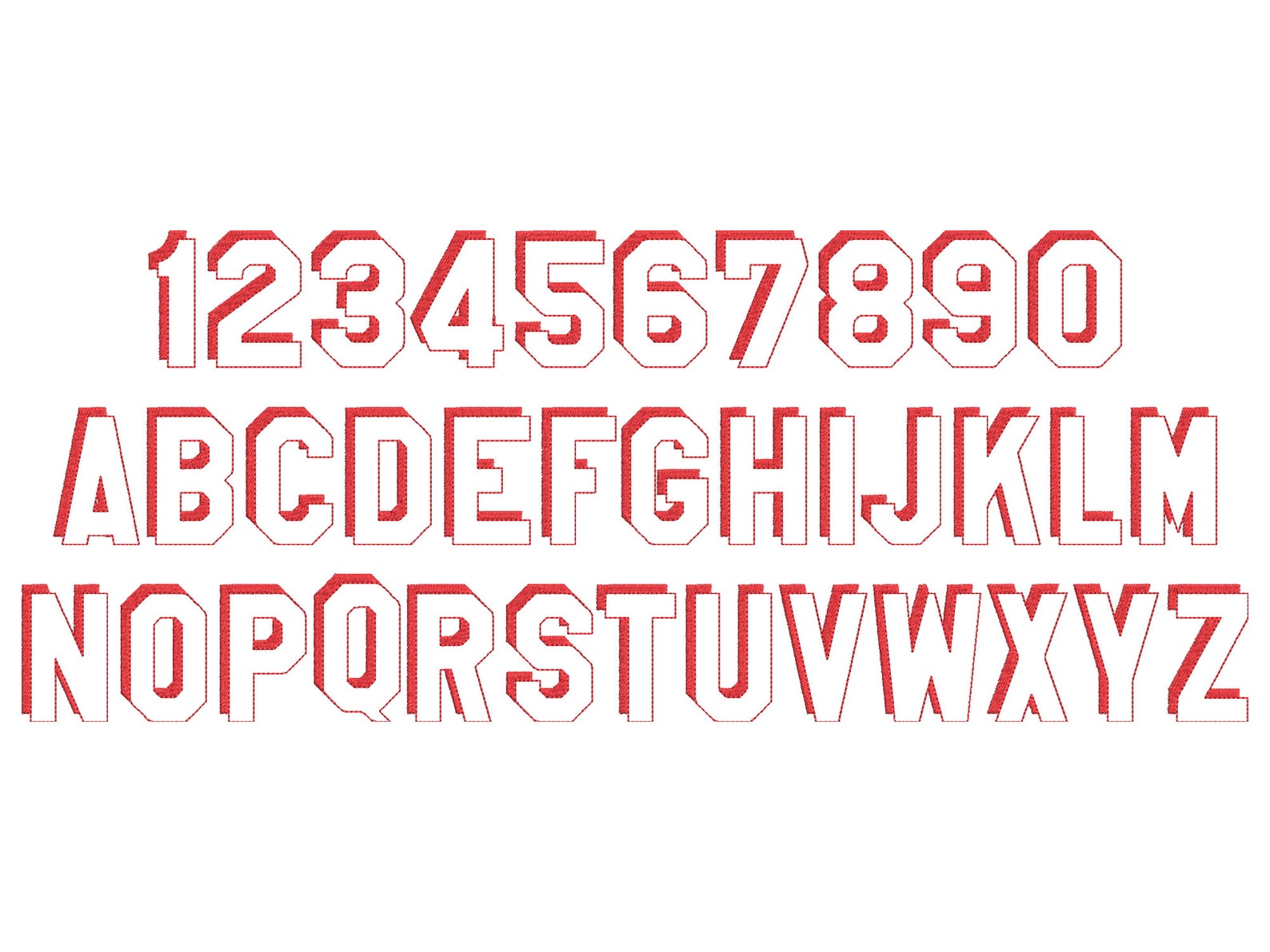 Sport Block Shadow Light Font Monogram Alphabet Machine Embroidery ...