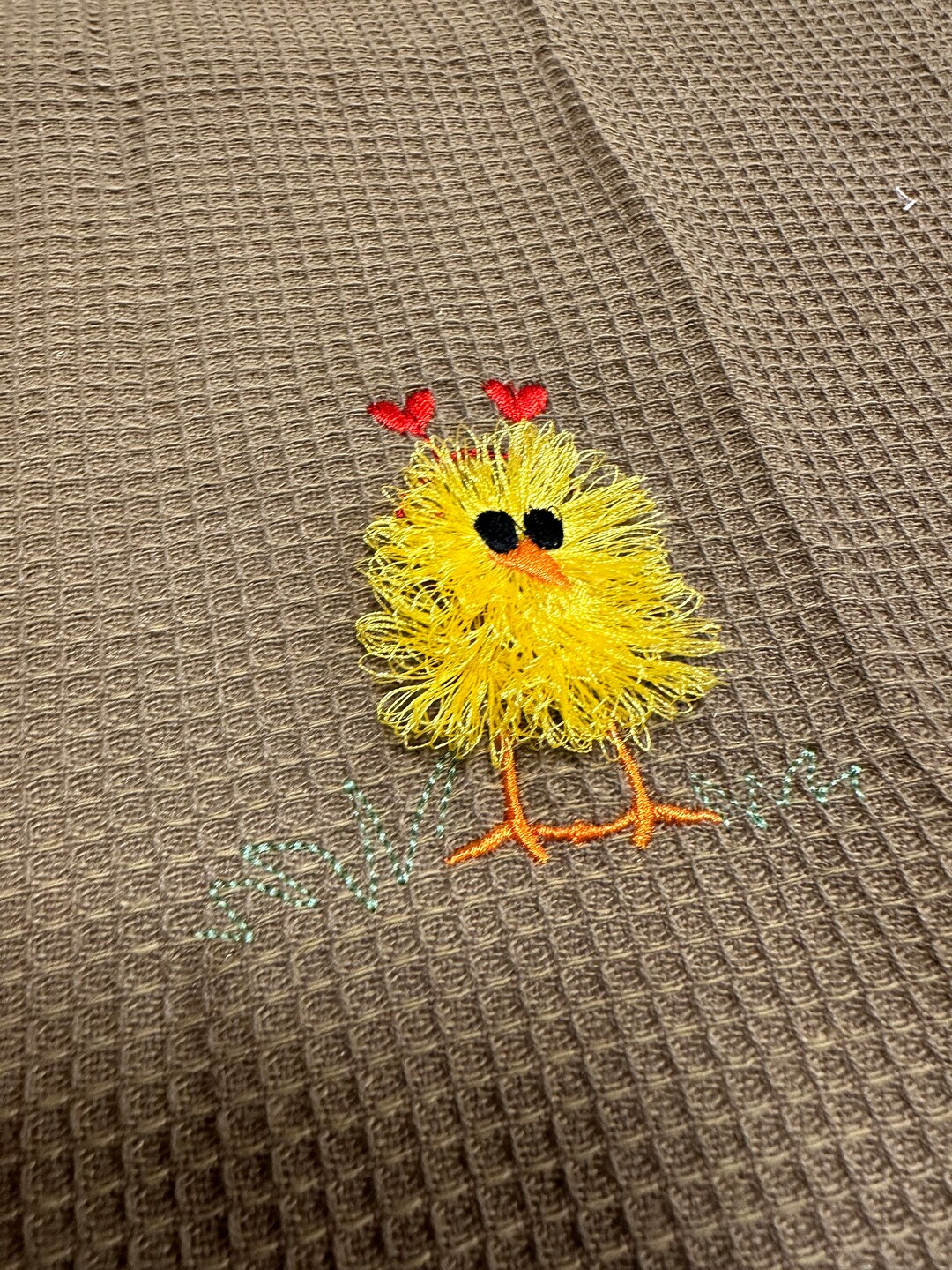 Valentine Fluffy Chick Fringed Fur Chenille Farm Bird Small Machine ...