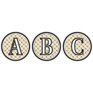 Embossed Classy Circle Monogram Terry Towel Font Alphabet Letters A-Z ...