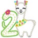 Llama Alpaca Birthday Cactus Number Set 1-9 Applique Designs Pretty ...