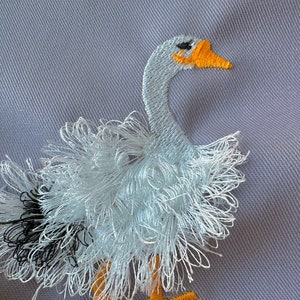Fringed Fluffy Chenille Goose Farm Bird Animal Machine Embroidery ...
