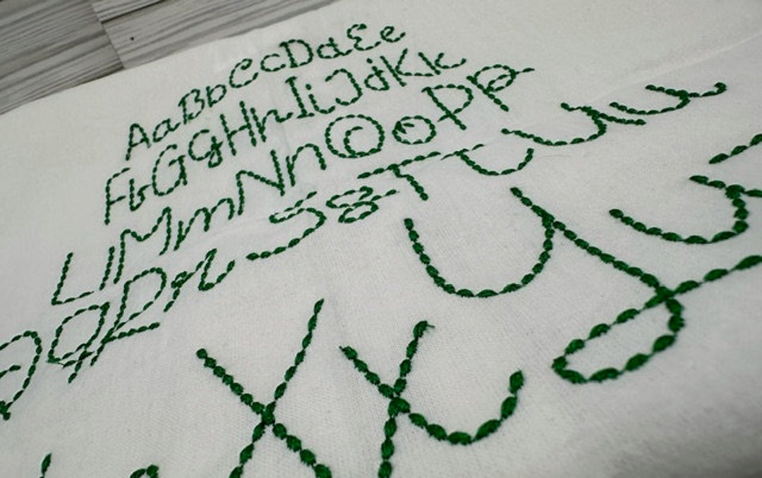 Must Have Hand Stitch Effect FONT Machine Embroidery Designs in Assorted Sizes Mini Alphabet ...