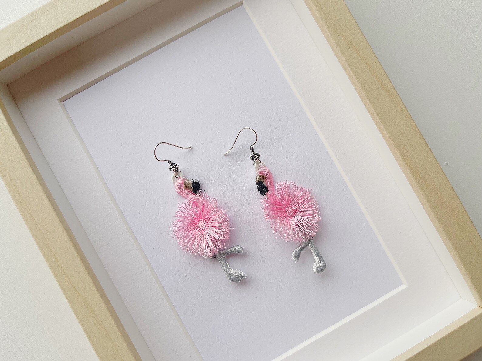 Cute Fluffy Flamingo Earrings Charm Necklace Pendant FSL Freestanding ...