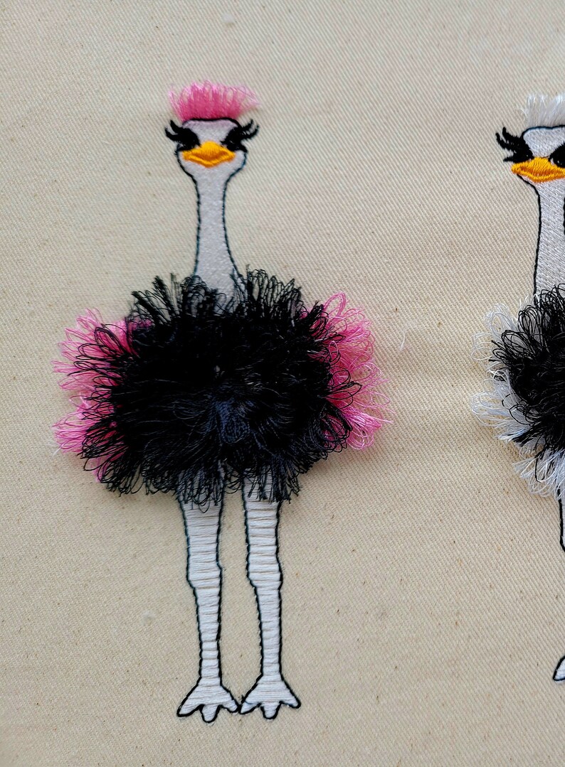 Fringed Fluffy Chenille Ostrich Bird Machine Embroidery Designs in ...