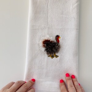 Fringed Fluffy Chenille Turkey Thanksgiving Thanks Fall Machine ...