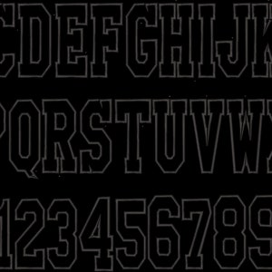 Thin Narrow FONT Athletic Sport High School Team Players Machine ...