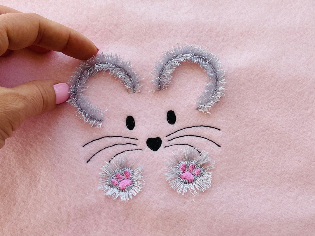 Peeking Fringe Mouse Fringed Mouse Fur Machine Embroidery Designs Baby ...
