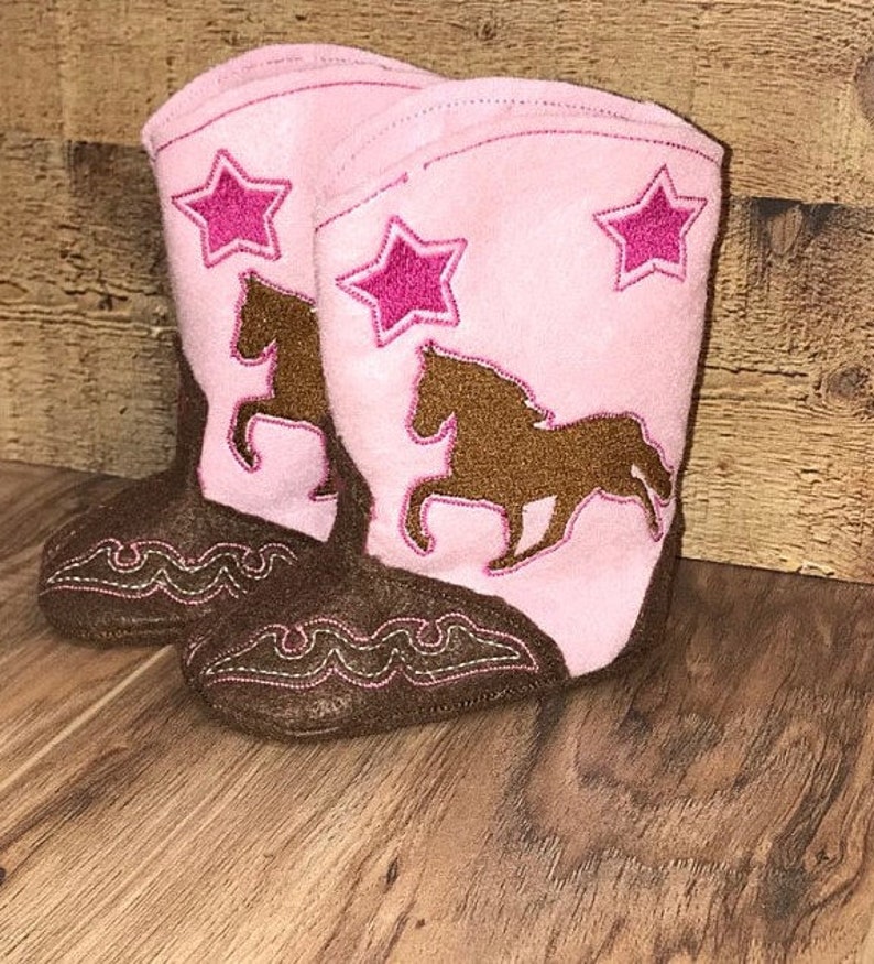 Noisy Baby Cowboy Boots, Felt in the Hoop Project, Cowboy Boots Pattern ...