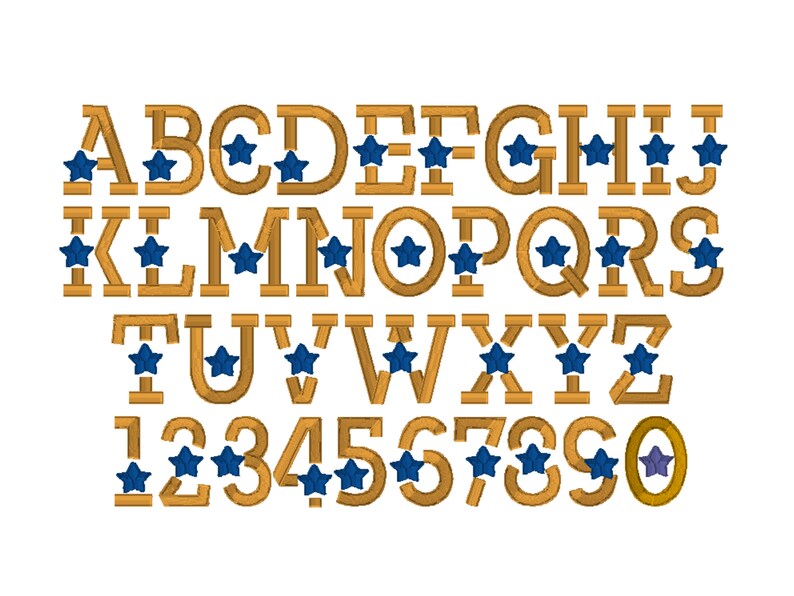 Puff Star Embroidery Font Machine Embroidery Designs 3D Raised Puffy ...