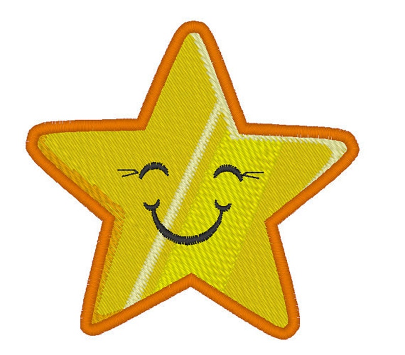 Happy Star Machine Embroidery Applique and Filled Designs - Etsy
