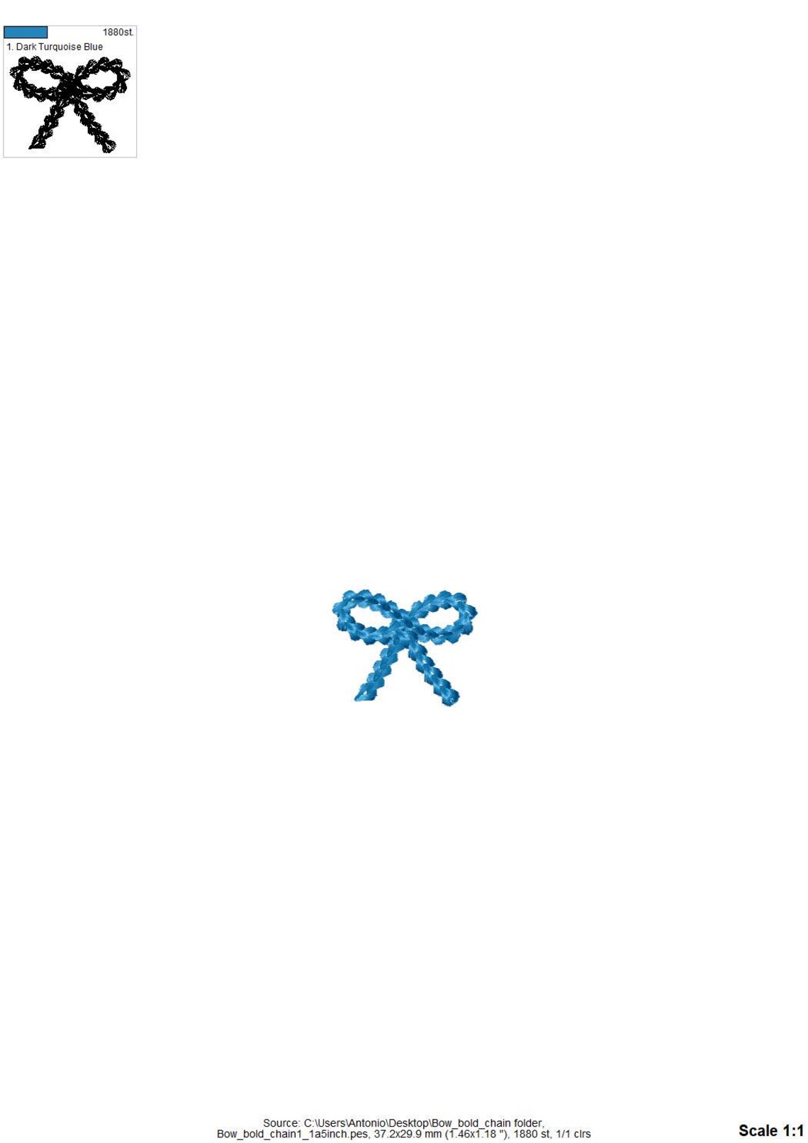 Chain Stitch Bow SET of 4 Types Bold Chain Stitch Ribbon Bows Machine ...