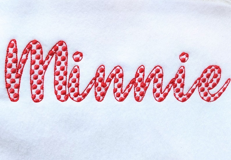 Polka DOT Minnie Mouse Kids Cursive Font Light Sketch Outline - Etsy