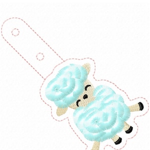 Fringed Sheep Key Fob Snap Tab in the Hoop Machine Embroidery Designs ...