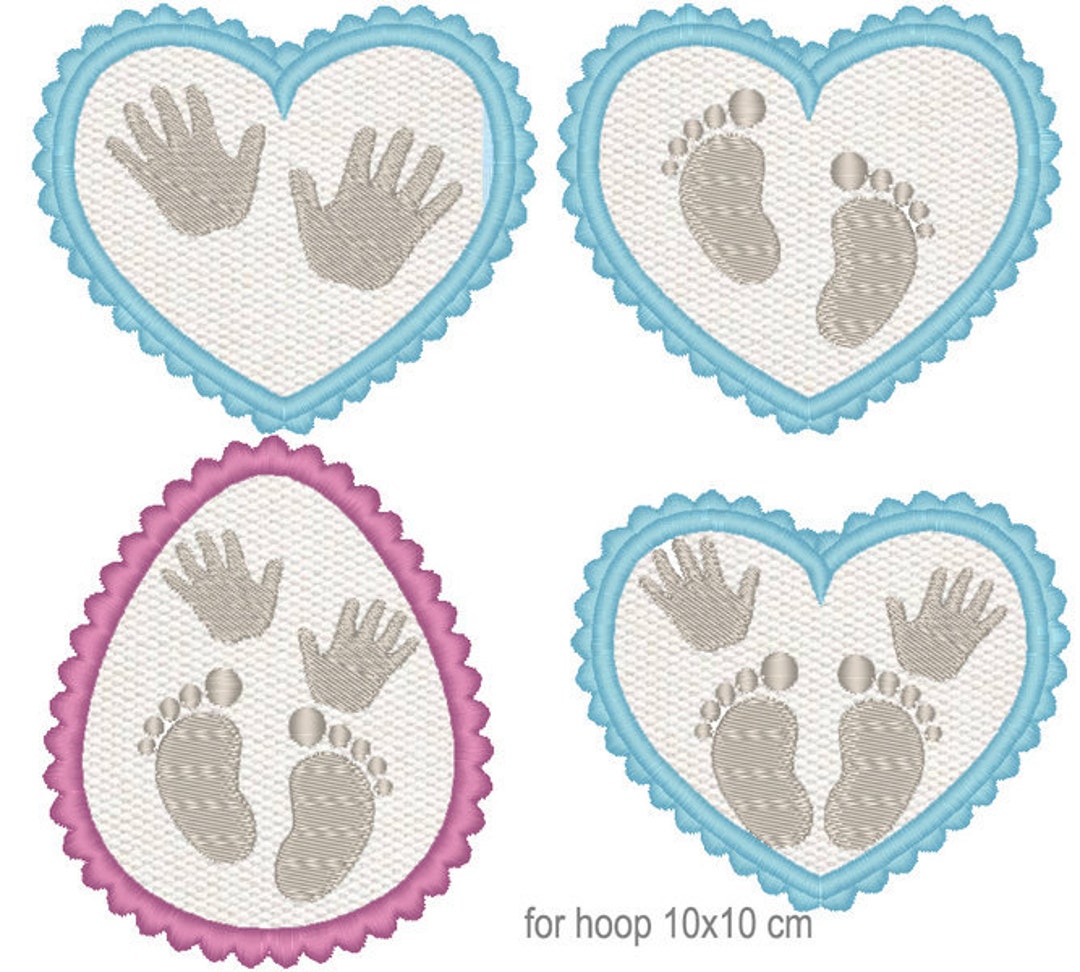 Baby Inside in Shape - 4 Types - Machine Embroidery Applique Designs ...