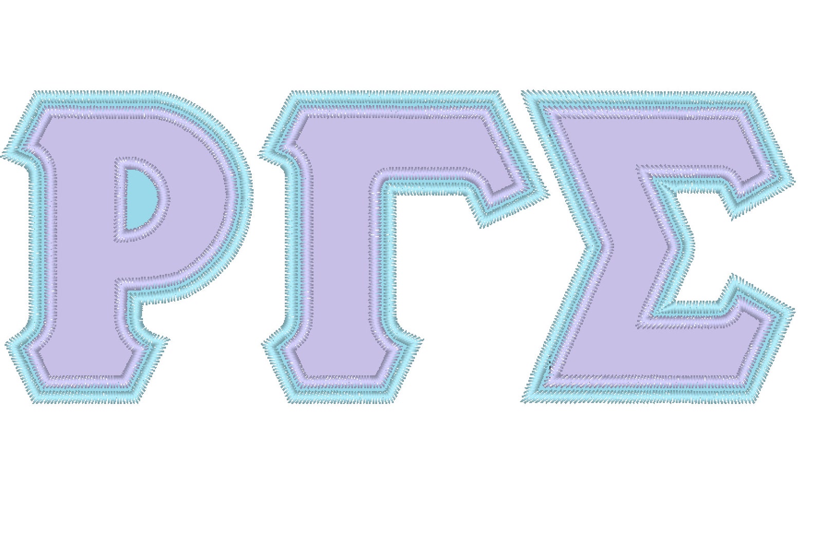 Sororities Greek Alphabet ZIG ZAG Double Two Applique Greek Font ...