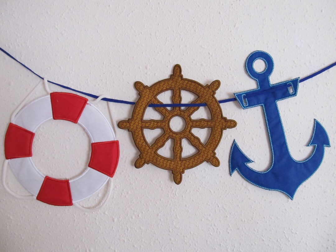 Nautical Theme Banners - in the Hoop Machine Embroidery Applique ...