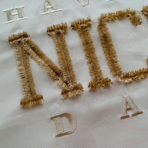 Fringed Fluff Faux Chenille Varsity Font Athletic Sport Block Alphabet ...