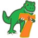 T-rex Dinosaur Birthday Number Seven 7 Machine Embroidery Birtday ...