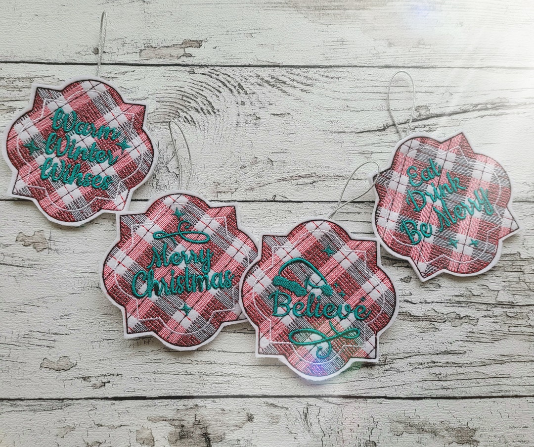 Tartan Plaid Gingham Christmas Tree Ornaments Decoration or Gift Tags ...