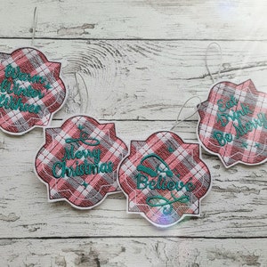 Tartan Plaid Gingham Christmas Tree Ornaments Decoration or Gift Tags ...