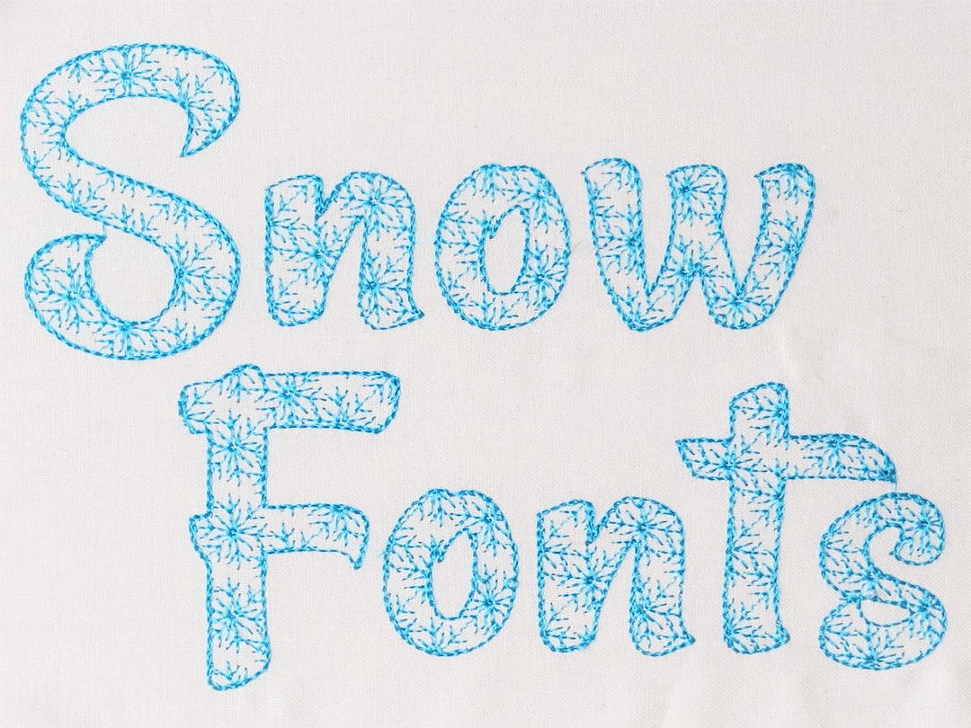 Winter Holidays Snow Font Light Sketch Outline Machine Embroidery ...