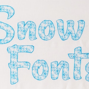 Winter Holidays Snow Font Light Sketch Outline Machine Embroidery ...