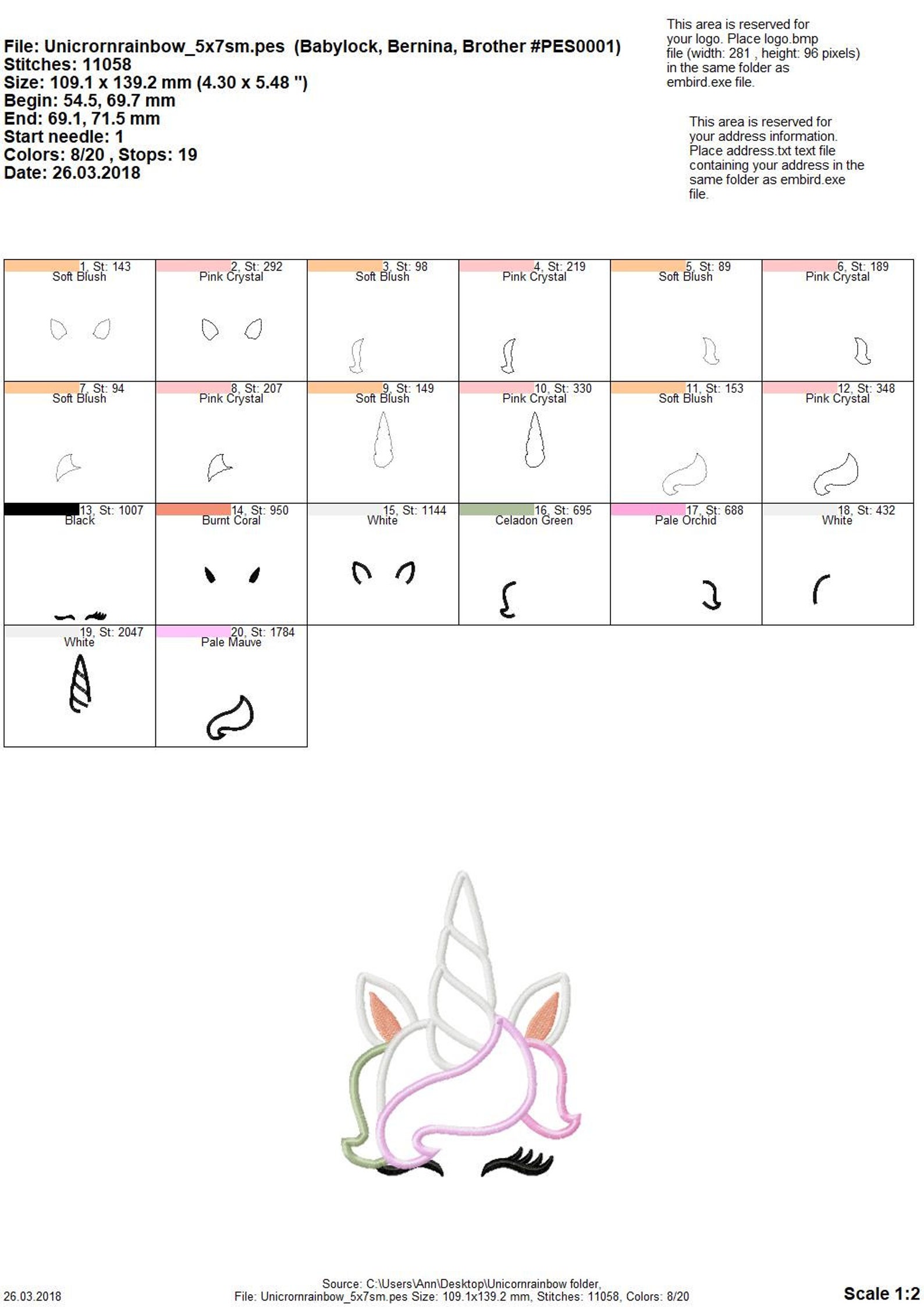 Unicorn Head Unicorn Face Simply Machine Embroidery Designs - Etsy