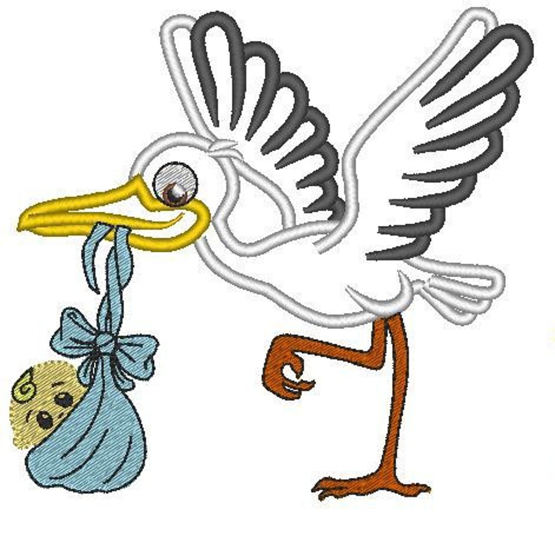 Stork Carrying Baby Maternity Pregnancy Machine Embroidery | Etsy