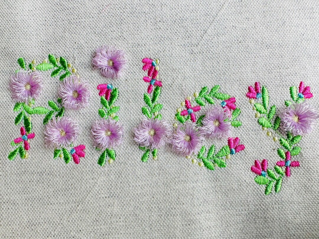 Mini Daisy Fringed Font Flowered Floral Alphabet Letters Monogram ...