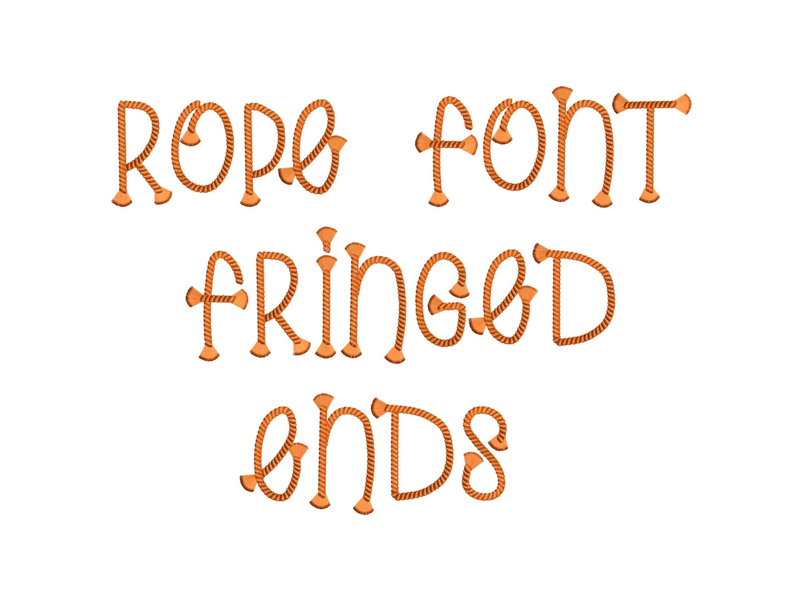 Rope Stitch FONT With Fringed Ends Tassel Alphabet Letters Numbers ...