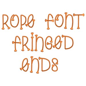 Rope Stitch FONT With Fringed Ends Tassel Alphabet Letters Numbers ...