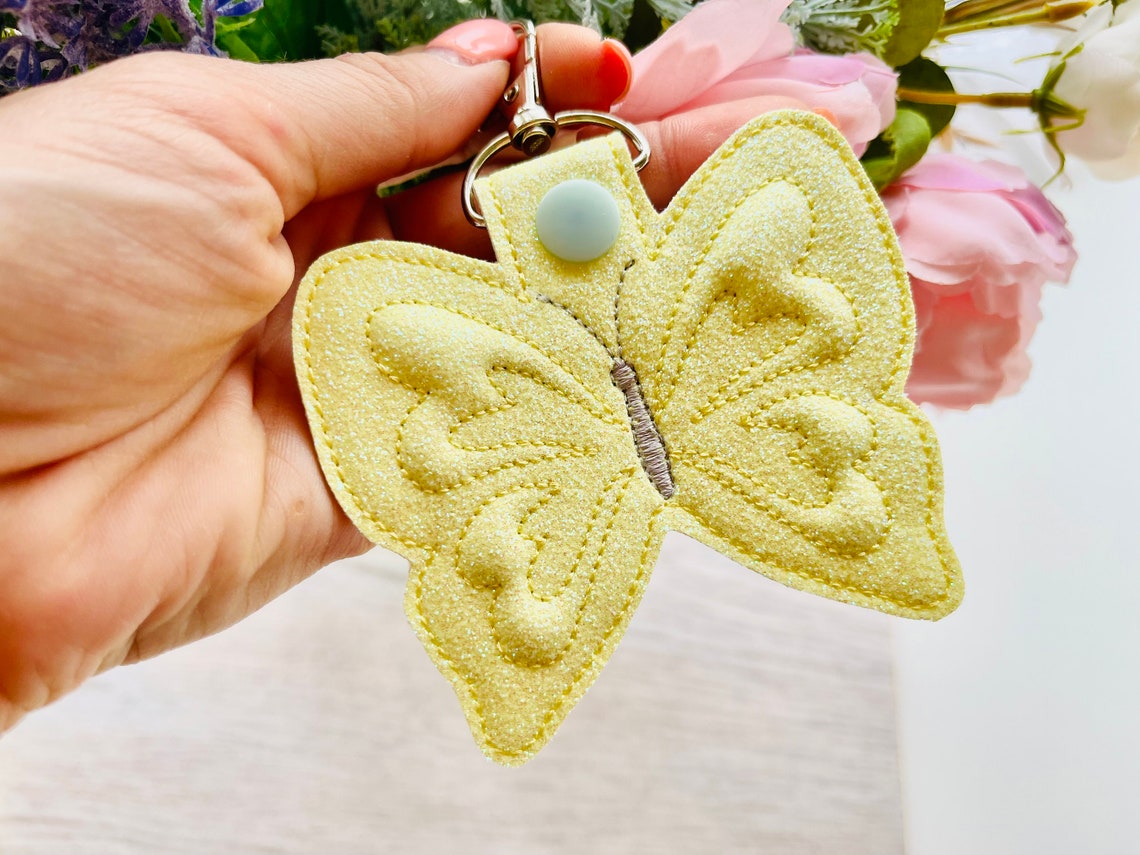 Special Puffy Puff Foam Butterfly Key Fob Machine Embroidery - Etsy