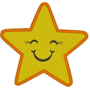 Happy Star Machine Embroidery Applique and Filled Designs 4x4 and 5x7 ...