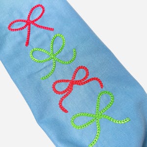 Hand Chain Stitch Effect Bow Set 4 Types Ribbon Bows Machine Embroidery ...