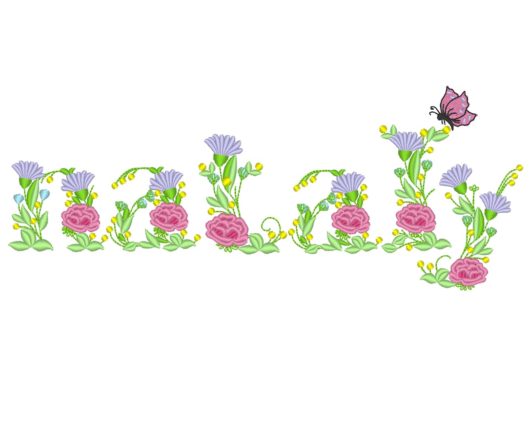 Floral Block Font Lower Case Letters Whole Alphabet A-z, Monogram ...