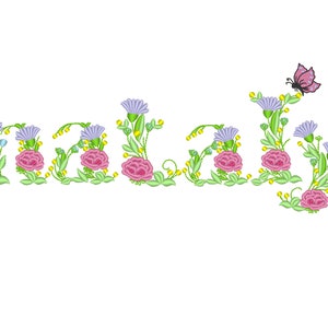 Floral Block Lower Case Letters A-z Whole Alphabet, Monogram Flowers ...