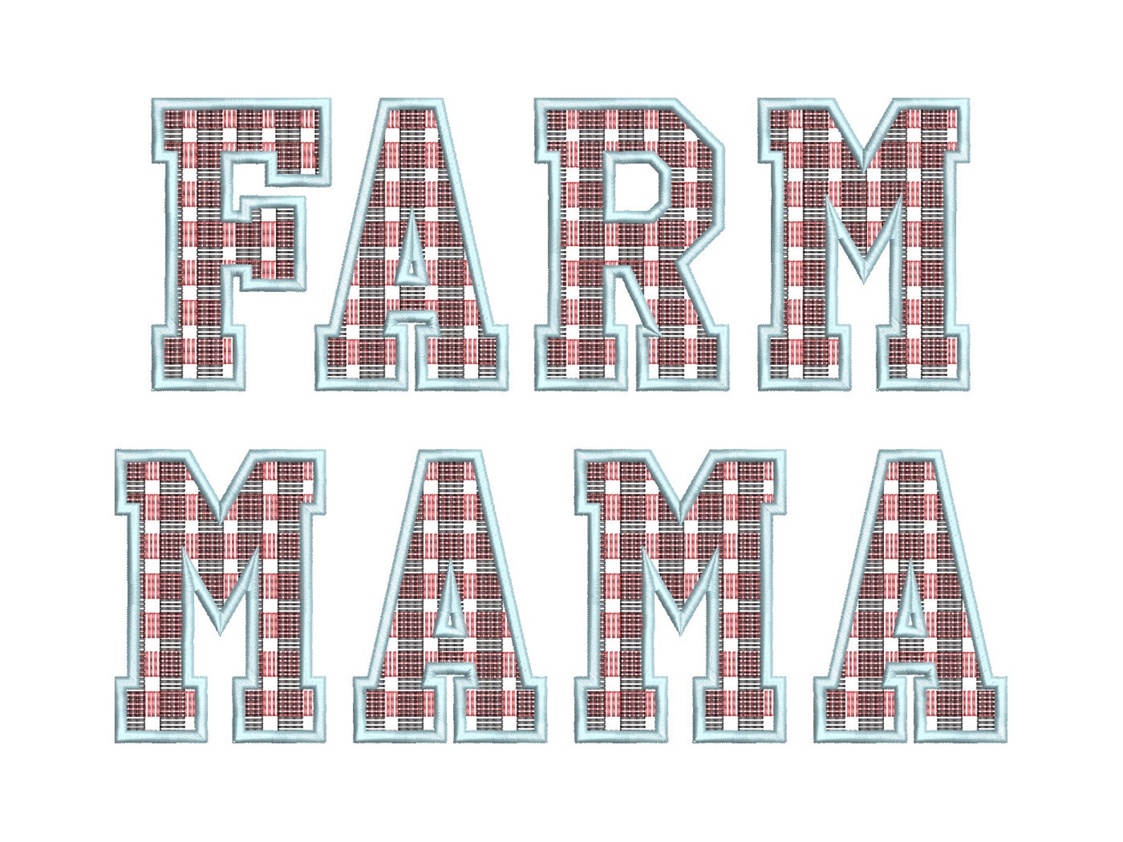 Gingham Block Font Applique Checkered Alphabet Letters Numbers - Etsy
