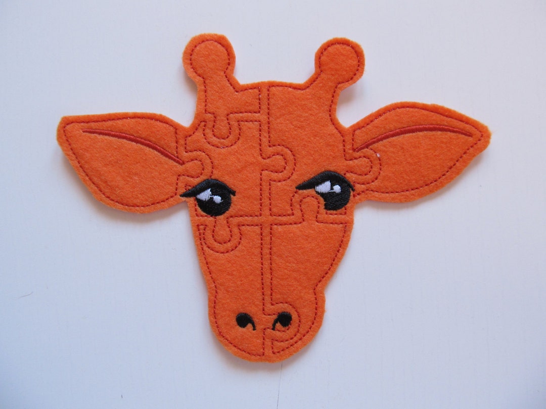 Giraffe Head Puzzle ITH in the Hoop - Game - Machine Embroidery ...