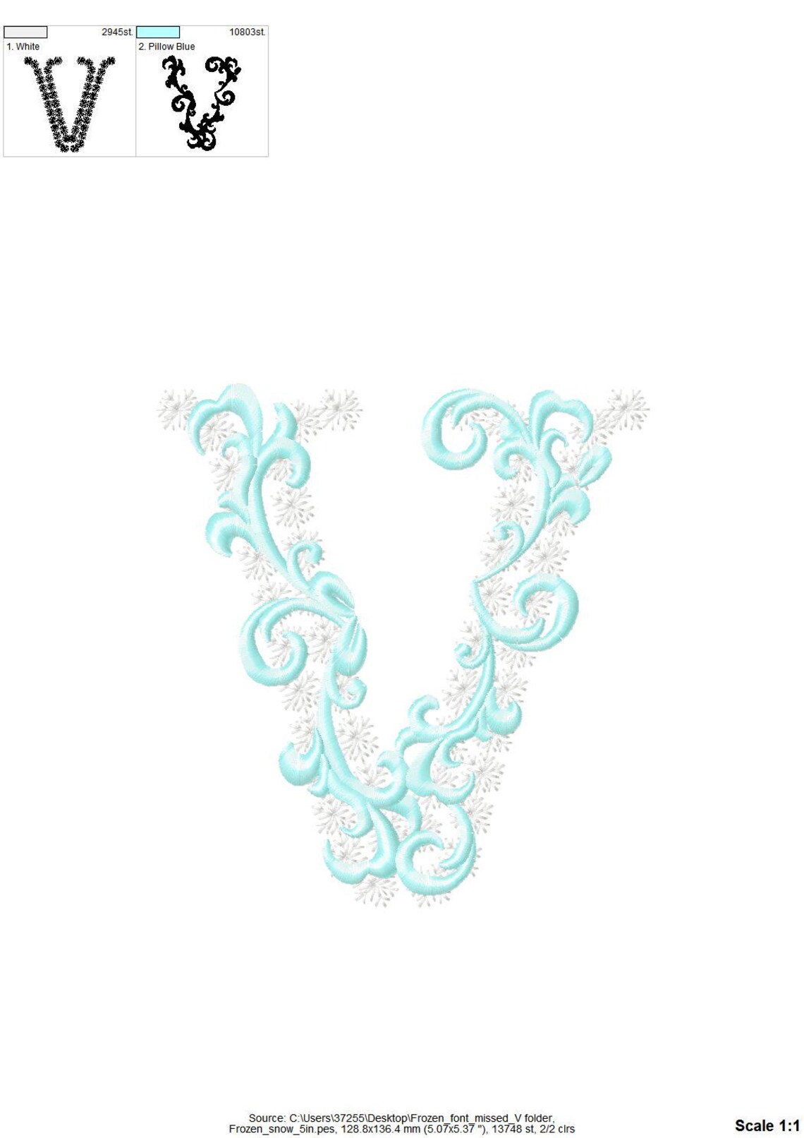 Monogram Frozen Font Machine Embroidery Designs Many Sizes From 3 up to ...