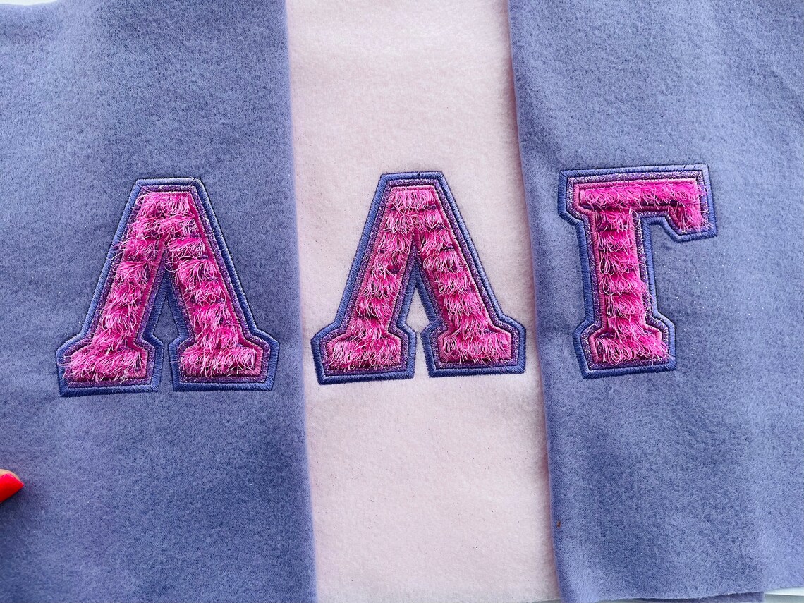 Fringed Double Layer Greek Fraternity Sorority Applique Font Machine ...