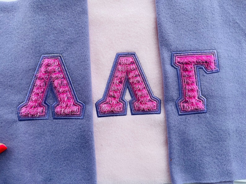 Fringed Double Layer Greek Fraternity Sorority Applique Font Machine ...